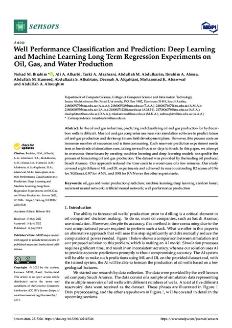 Pdf Well Performance Classification And Prediction Deep Learning And Machine Learning Long
