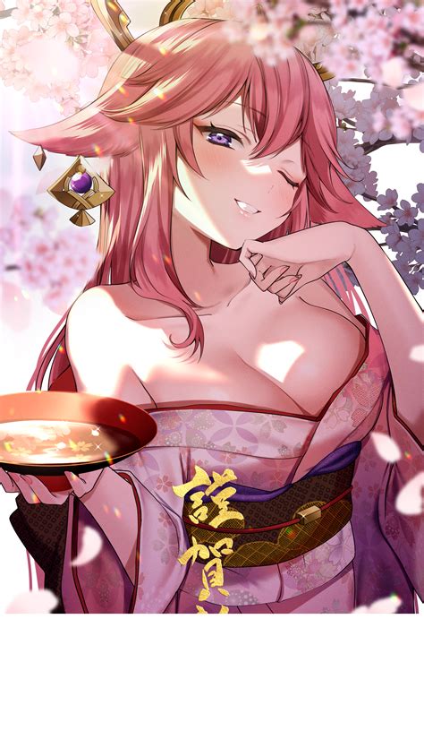 Kazepana Yae Miko Genshin Impact Absurdres Commentary Request