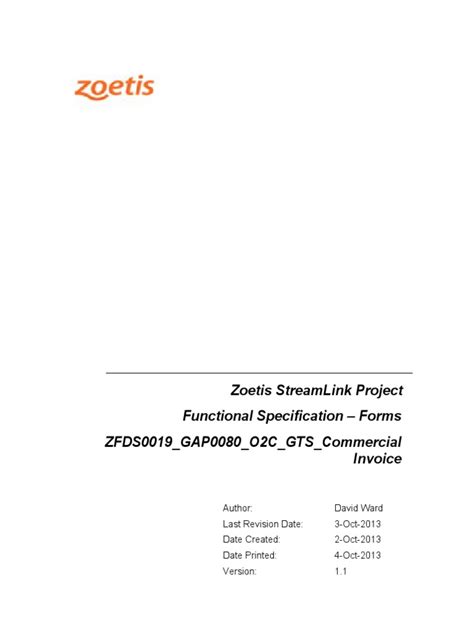 Fds0019 Gap0080 O2c Gts Commercial Invoice Pdf Page Layout Specification Technical Standard