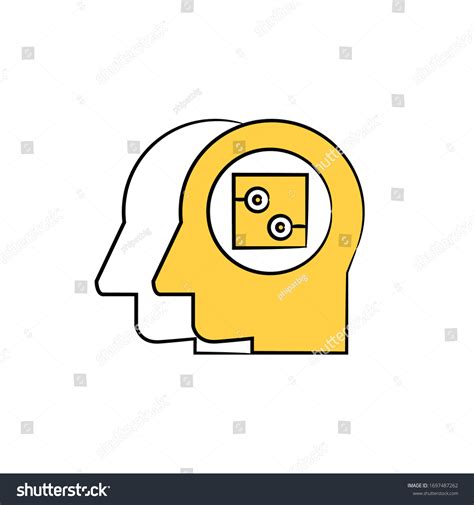 Human Brain Embed Microchip Machine Learning เวกเตอร์สต็อก ปลอดค่า