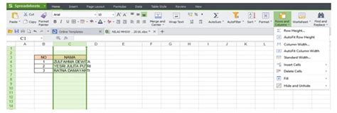 Berbagai Cara Mengatur Ukuran Sel Di Spreadsheet Dan Excel Blog Kibe