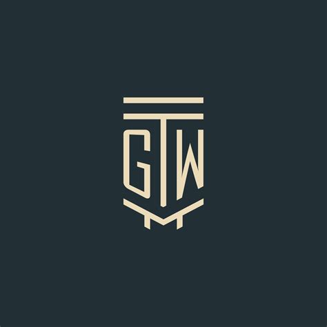 Gw Initial Monogram With Simple Line Art Pillar Logo Designs 11488606 Vector Art At Vecteezy