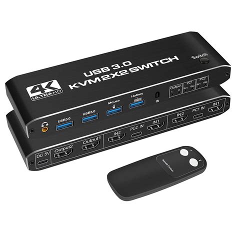 Tobo X HDMI Kvm Switch K Hz Dual Monitor KVM HDMI Extended Display USB KVM Switcher In