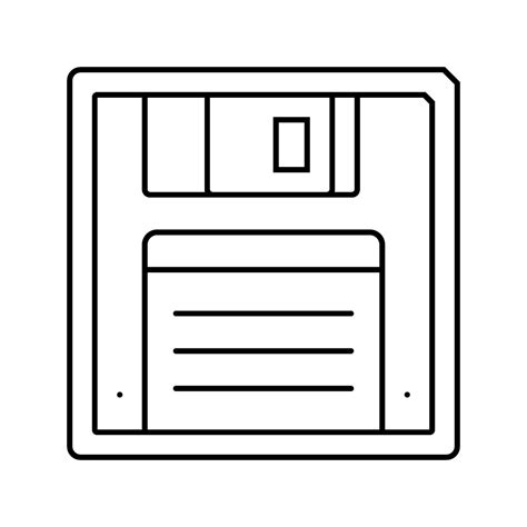 Floppy Disk Saving Loading Data Line Icon Vector Illustration 35268650 Vector Art At Vecteezy