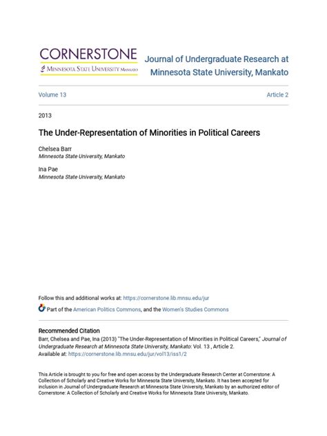 The Under Representation Of Minorities In Political Careers Pdf Survey Methodology Sexism