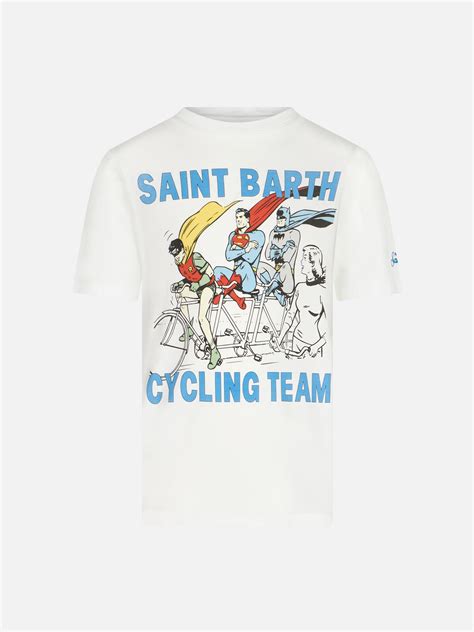 T Shirt In Cotone Da Bambino Con Stampa Saint Barth Cycling Team Edi Mc2 Saint Barth