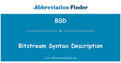 Bsd Significa Descripción De La Sintaxis Bitstream Bitstream Syntax Description