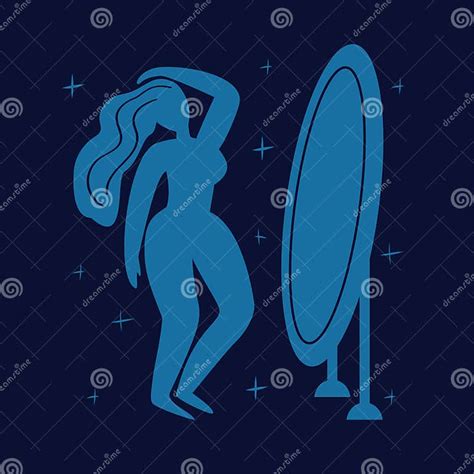 A Naked Woman And Mirror Stock Vector Illustration Of Drawing 238842701