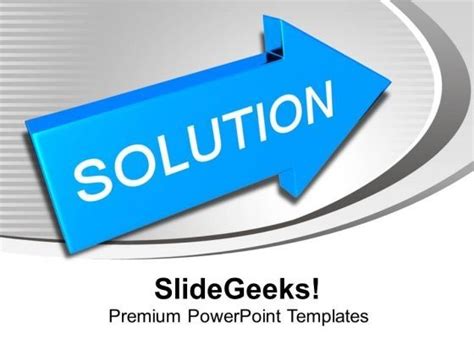 Blue Arrow With Solution Pointing PowerPoint Templates Ppt Backgrounds For Slides