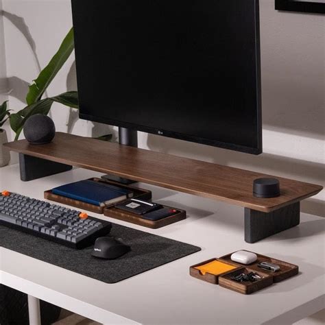 Carpentray 80cm Wooden Computer Long Monitor Stand Monitor Riser Desk