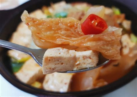 비비고사골육수를 이용한 김치두부전골