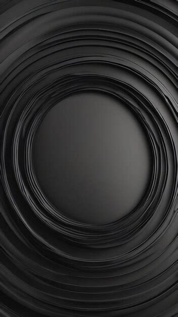 고해상도 미니멀리즘 현대 디자인으로 추상적인 어두운 검은 원 모양의 배경 프리미엄 사진