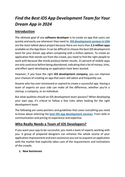 PPT Find The Best IOS App Development Team For Your Dream App In 2024