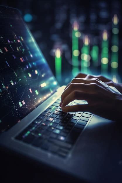 Premium Ai Image A Person Typing On A Laptop With A Screen That Saysdataon It