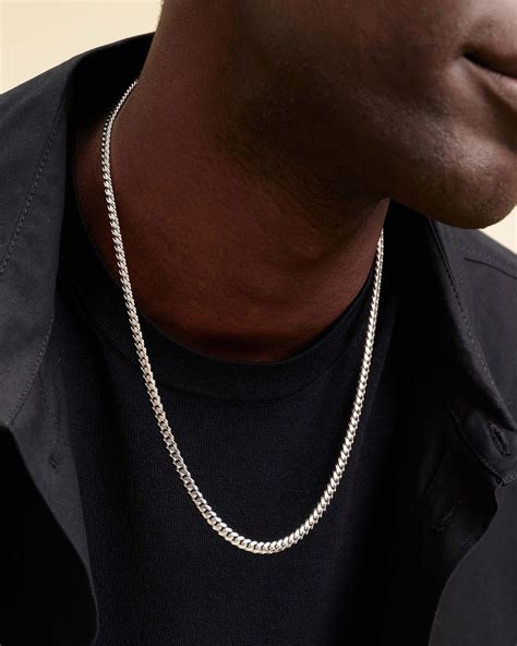 Cuban Link Chain 5mm Mens Silver Cuban Chain Jaxxon