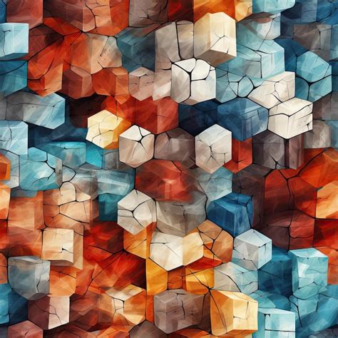 Premium Photo Colorful Cubes In A Decorative Pattern With A Focus On