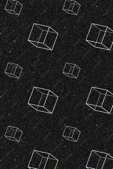Free Vector Seamless 3d Geometric Cubic Pattern On A Black Background Design Vector