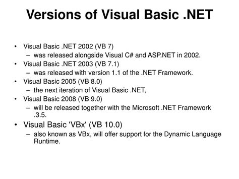 Ppt Visual Basic Net Powerpoint Presentation Free Download Id3213927