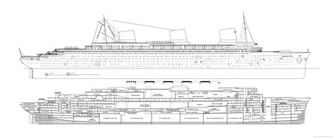 Profile And Cross Section Of Ss Normandie