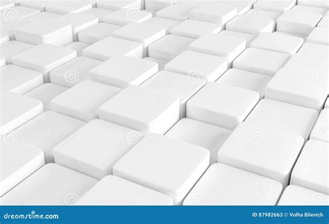 White Abstract Image Of Cubes Background 3d Render Stock Illustration