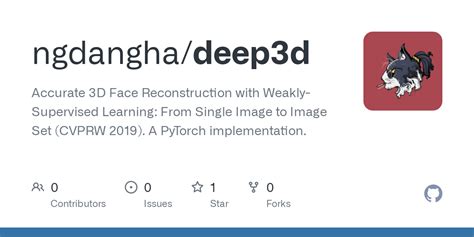 Github Ngdangha Deep D Accurate D Face Reconstruction With Weakly Supervised Learning From