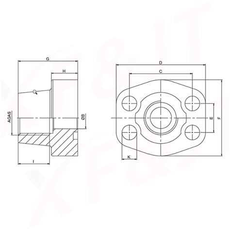 Sae Female Bspp Thread Flange