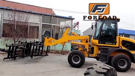 16tons Mini Wheel Loader Bucket Forks Quick Hitch Joystick Heater