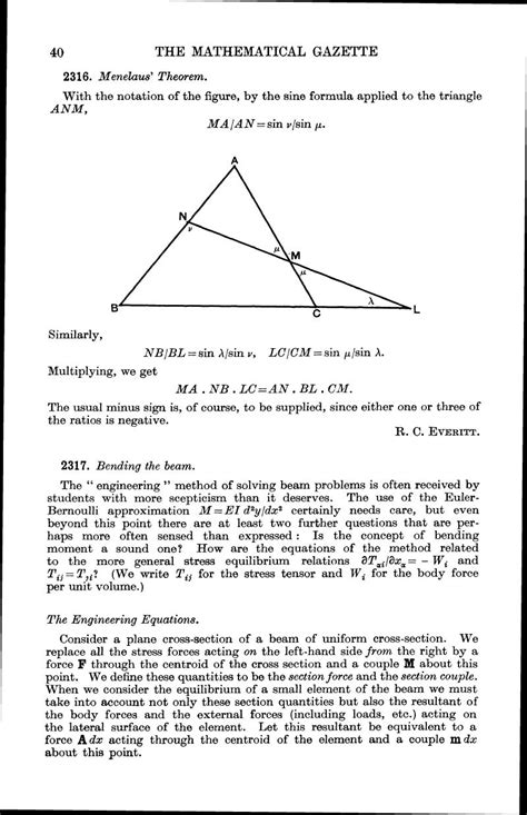 2316 Menelaus Theorem The Mathematical Gazette Cambridge Core