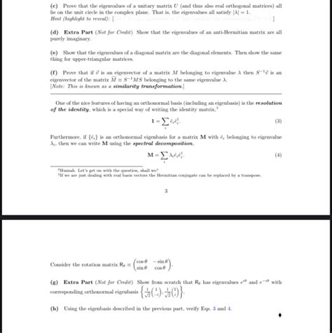Solved C Prove That The Eigenvalues Of A Unitary Matrix U