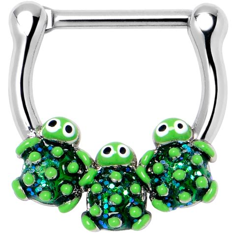 16 Gauge 516 Textured Turtle Trio Cartilage Clicker