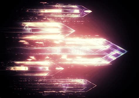 3d Illustration Of Light Arrows Flying In The Dark Stock Illustration Illustration Of