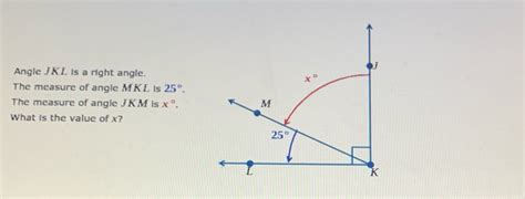 Answered Angle Jkl Is A Right Angle The Measure… Bartleby