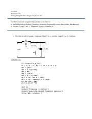 ECE 310 HW11 Solution ECE 310 Homework 11 Analog Digital Filter Design Chapters 6 7 For