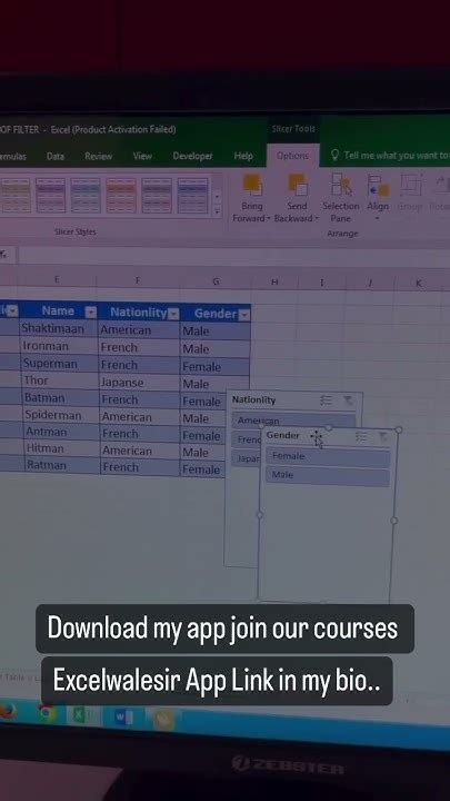 Dynamic Slicer In Excel Dynamic Filter Excelwalesir Short Exceltricks Exceltraining