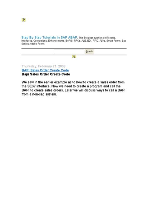 123step By Step Tutorials In Bapi Sap Abap Pdf Free Pdf Cookie Computer Programming