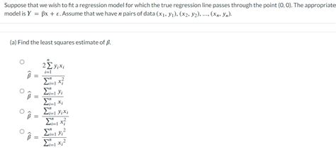 solved suppose that we wish to fit a regression model for