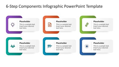 6 step components infographic presentation template slidemodel