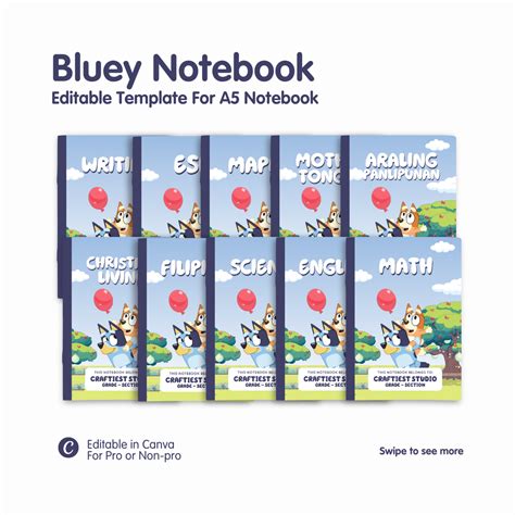 Bluey Notebook Canva Template