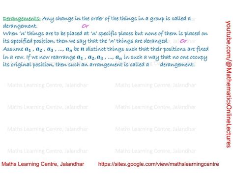 class 11 chapter 7 permutation and combinations dearrangements and