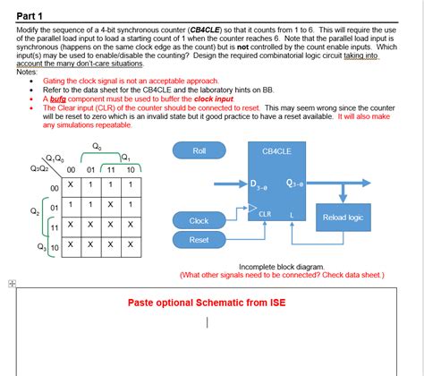 Part 1 Modify The Sequence Of A 4 Bit Synchronous