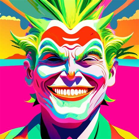 Joker Evil Face Galaxy Ocean Palms Tree Watercolor Ultra Detail Ultra Realistic High Resolution