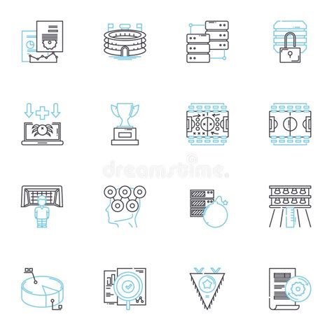 Trend Analysis Linear Icons Set Forecasting Detection Monitoring