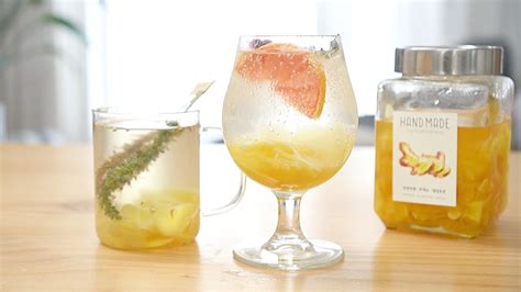 감기 뚝 수제 꿀 생강청으로 생강차 And 에이드 만들기 Ginger Herbal Tea Ginger Ade 지니 Jiny Youtube