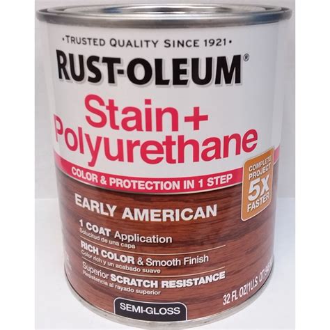 Early American Rust Oleum Stain And Polyurethane Semi Gloss Quart