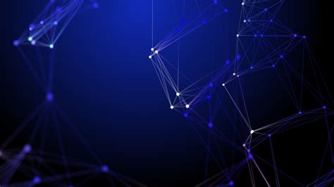 추상 일러스트 배경 모션 변환 낮은 폴리 삼각형 신경총 디지털 진화 미래 기술 그래픽 애니메이션 네트워크는 통신 연결을 분산 금융에 대한 스톡 벡터 아트 및 기타 이미지