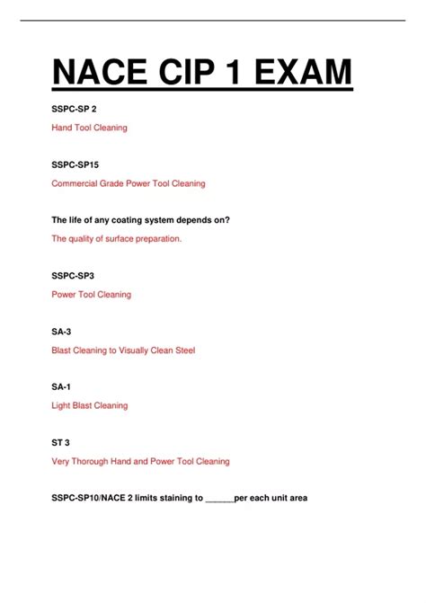 Nace Cip 1 Exam Questions With Answers Nace Cip 1 Stuvia Us