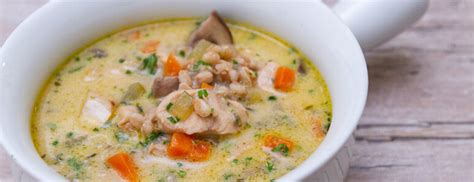 Creamy Chicken Barley And Mushroom Soup — Smart Chicken