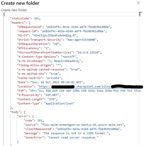 Power Automate Create Sharepoint Folder Response Not In Json Format