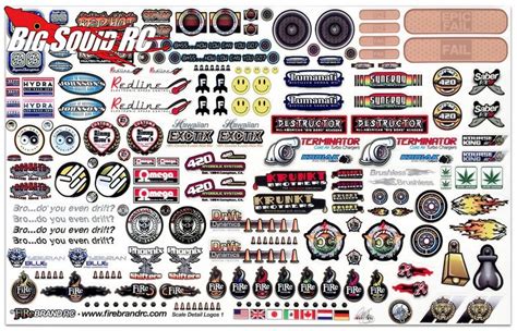 Firebrand Rc Sponsor Logo Decal Sheet Big Squid Rc Rc Car And Truck