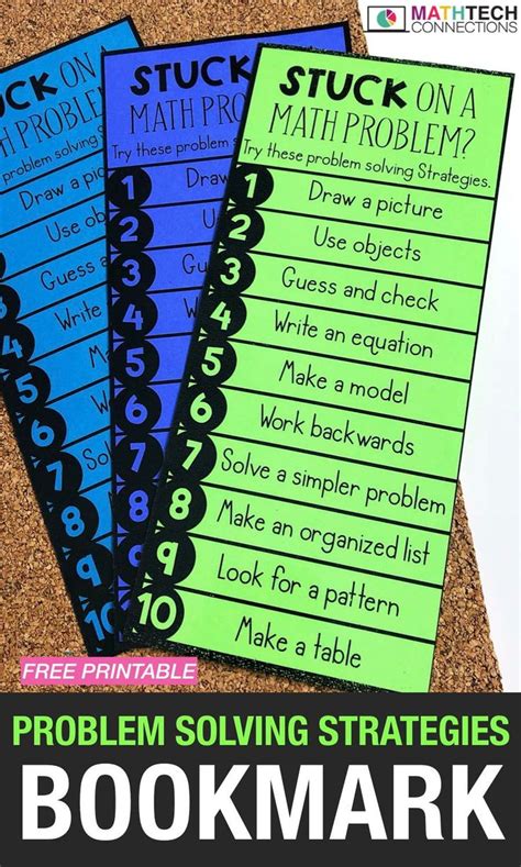 5 Problem Solving Strategies Bulletin Board Free Download Math Tech